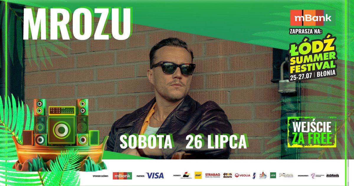 Łódź Summer Festival: Mrozu (00:00): Aquapark Fala